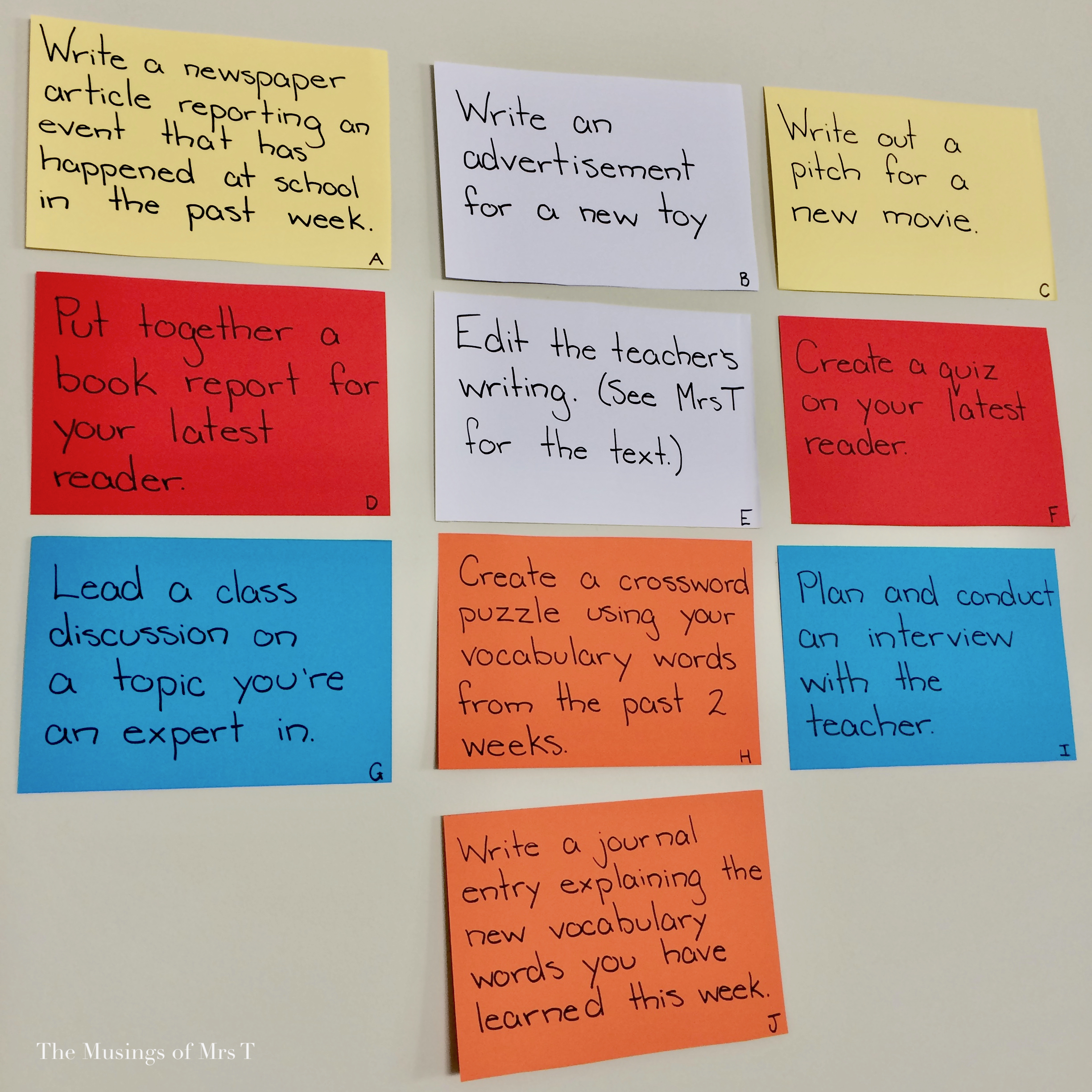How To Use Student Choice Boards for ELA Assessment – Mrs T's Musings