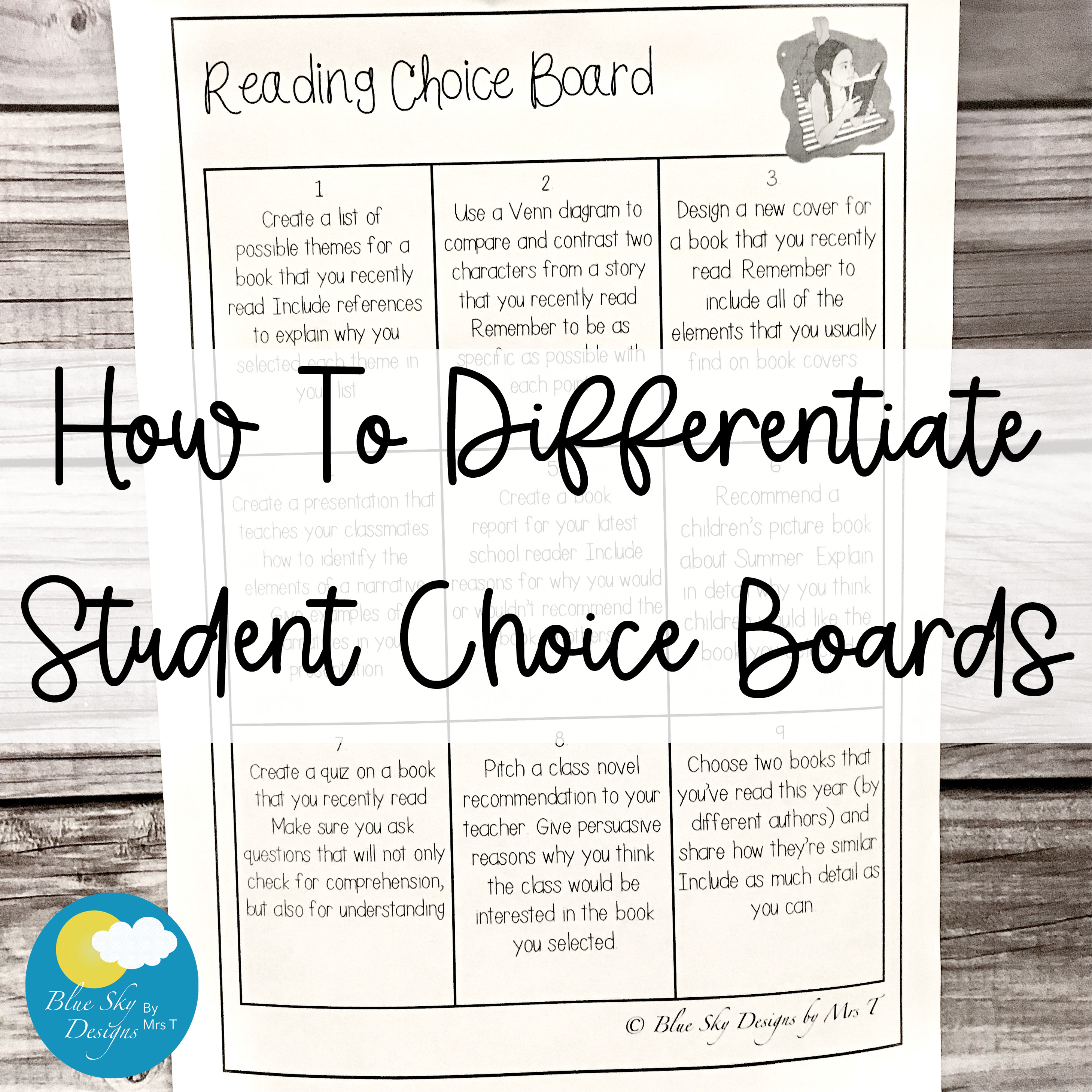 How to Use and Differentiate Choice Boards for Students in Your ...