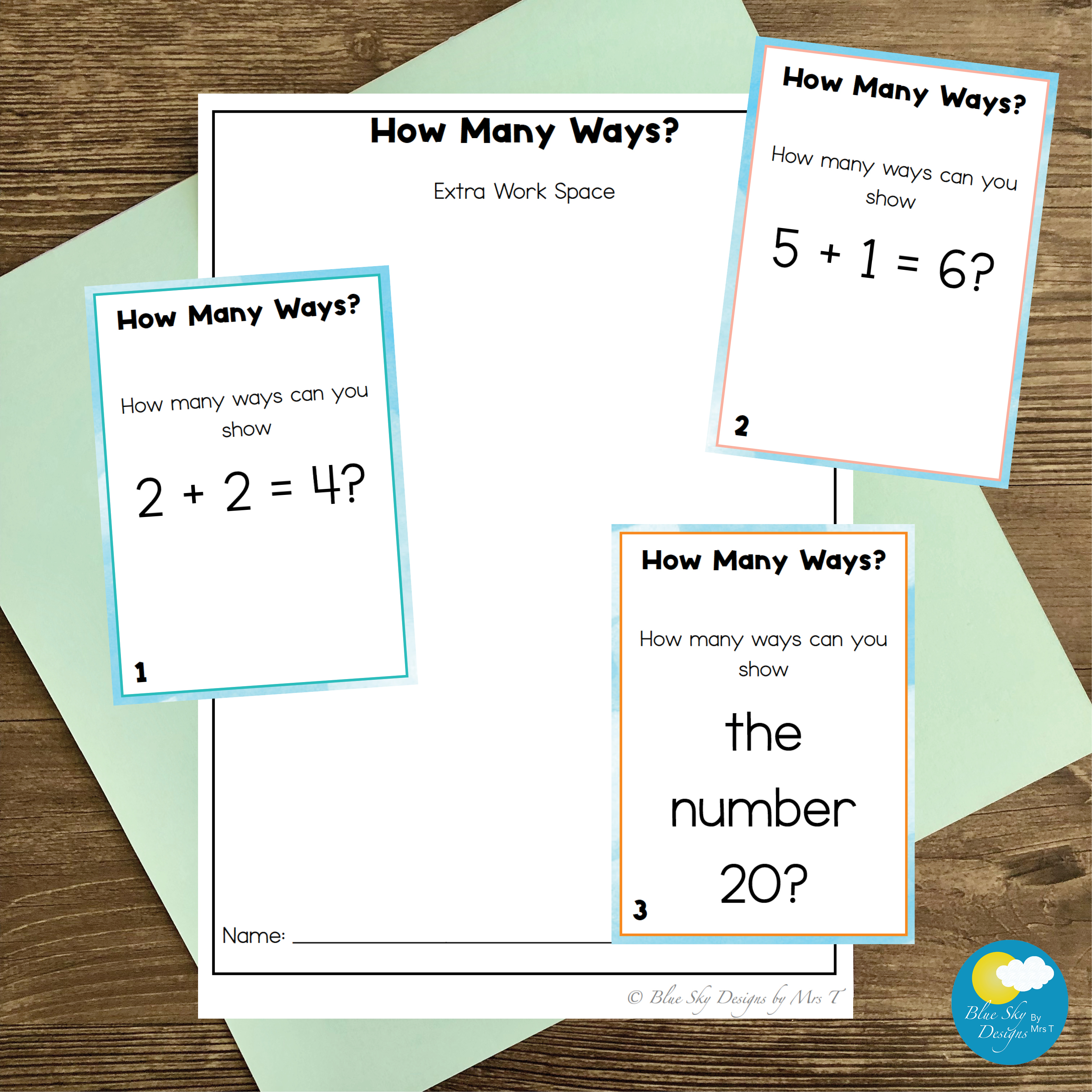 FREE How Many Ways? Math Problem Solving Task Cards – Mrs T's Musings